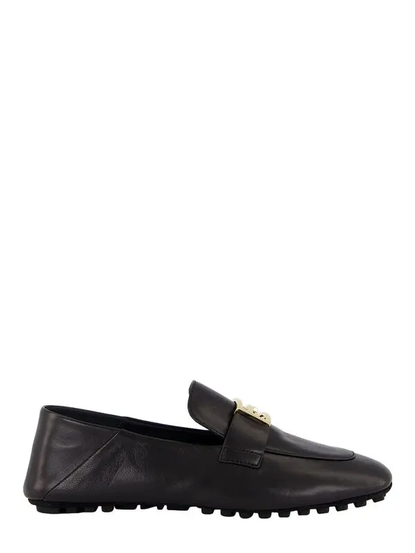 Fendi Baguette Leather Loafers - Black