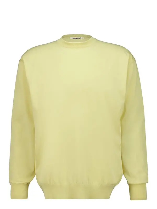 Auralee Beige Giza Knit Pullover - Yellow