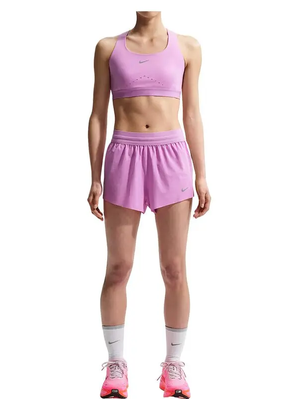 Nike Swift Breathe Dri-fit Mid-rise 2.5" Hidden Lined Shorts - Light Magenta/photon Dust