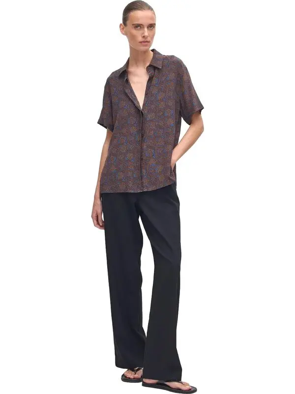 Matteau Marrakesh Silk Short Sleeve Shirt - Brown