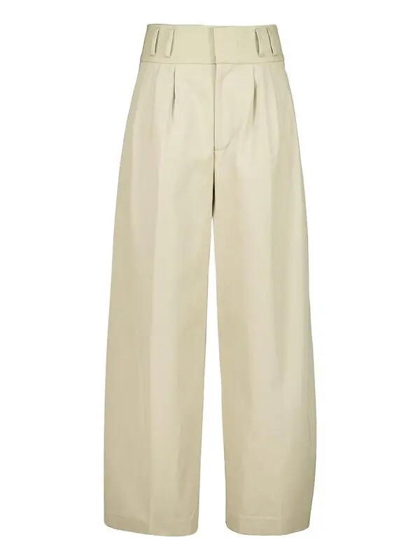 Altuzarra Wilson Wide-leg Cotton Trousers In Sapling - Beige