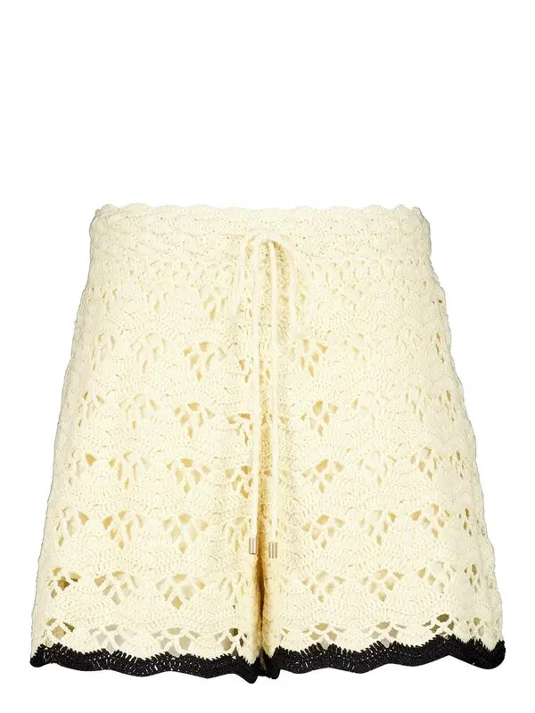 Zimmermann Aster Crochet Shorts - Beige