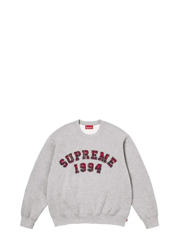 Supreme Plaid Arc Crewneck - Gray