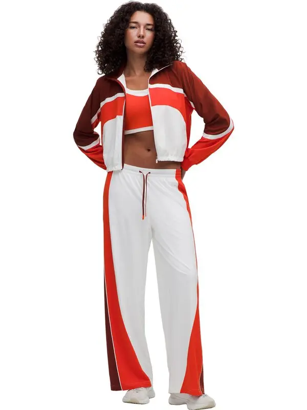 Lululemon Court Champ Uv-protective High-rise Tennis Pant - White/cranberry Charm/cherry Ember