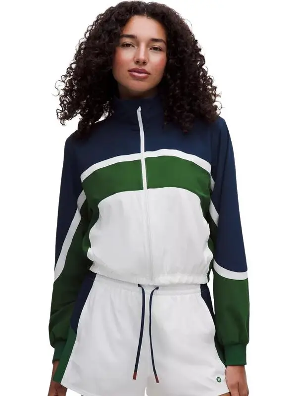 Lululemon Court Champ Tennis Jacket - White/ivy Grove/club Blue