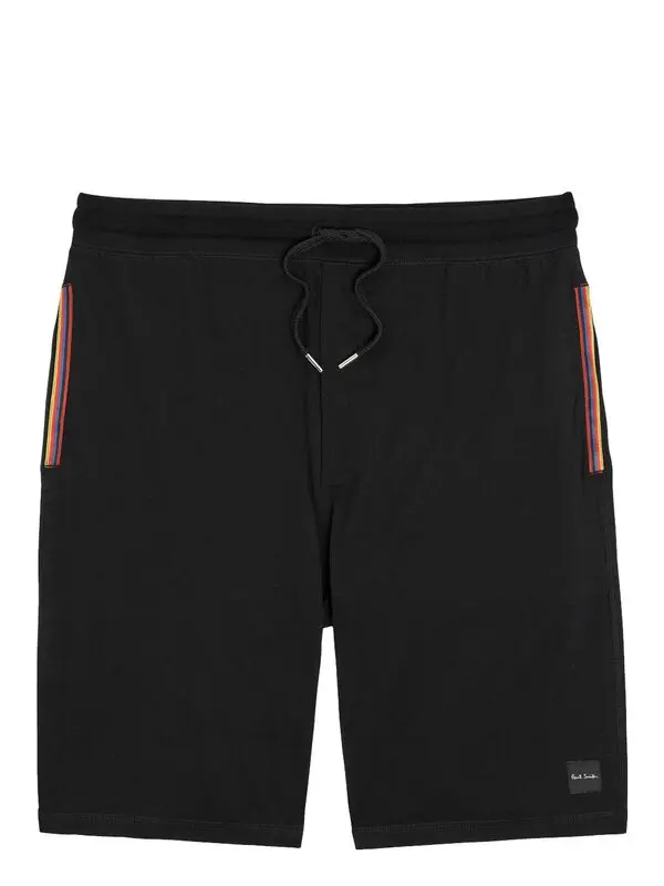 Paul Smith Jersey Shorts With Signature Stripes - Black