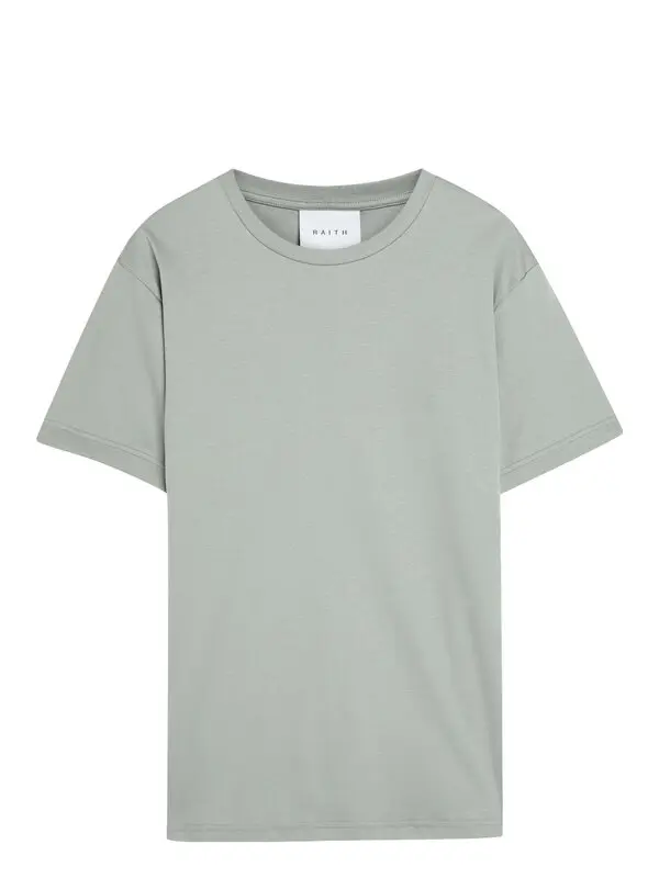 RAITH Crew-neck Cotton T-shirt - Light Blue
