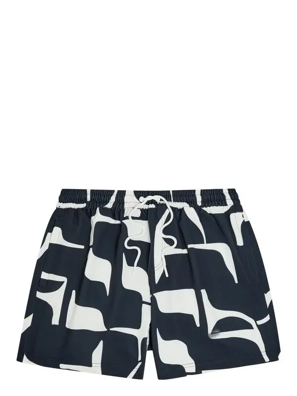 RAITH Massira Patterned Swim Shorts - Navy