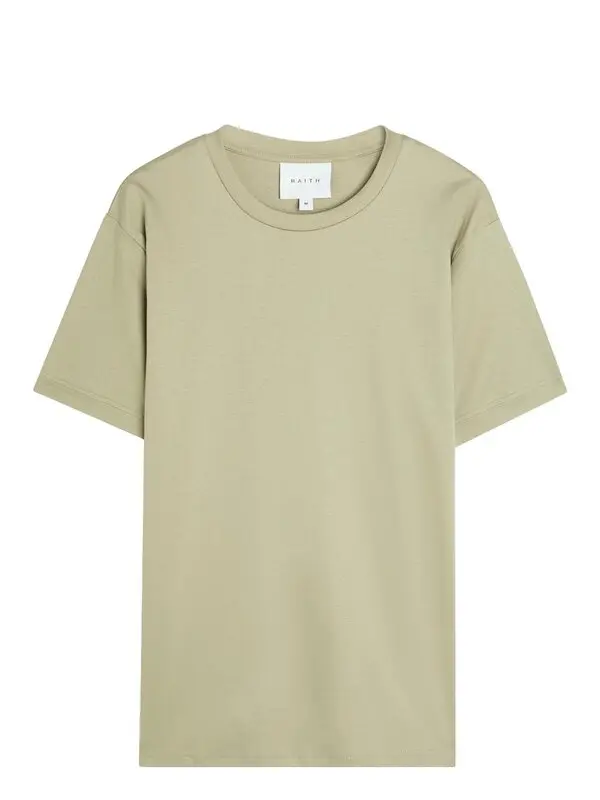 RAITH Crew-neck Cotton T-shirt - Sage