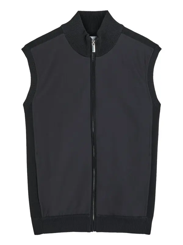 RAITH Davi Hybrid Panelled Stretch-knit Gilet - Navy
