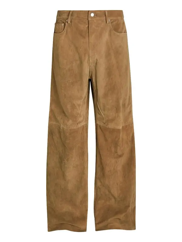Rick Owens Geth Wide-leg Suede Trousers - Brown