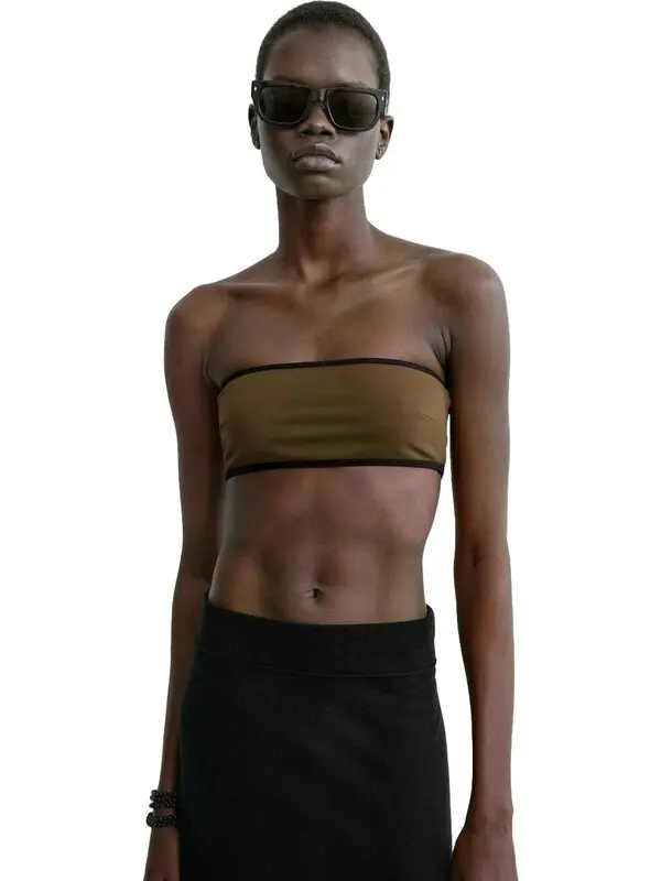 TOTEME Contrast-trim Bikini Top - Brown