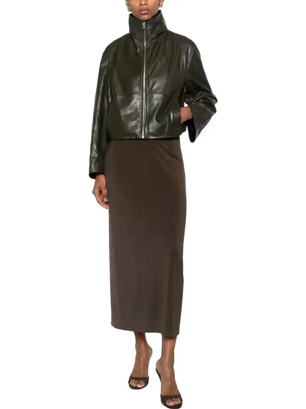 Nour Hammour Etienne Leather Jacket - Green