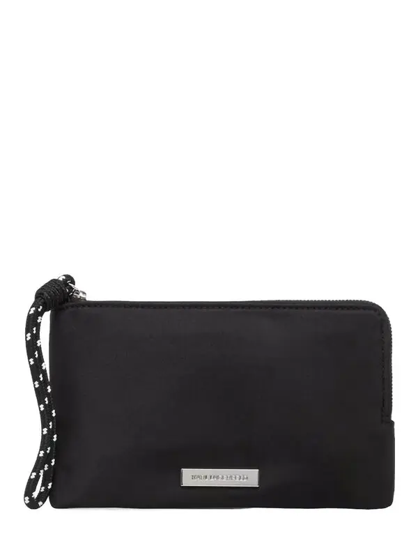 Karl Lagerfeld Logo Plaque Rope-trim Clutch Bag - Black