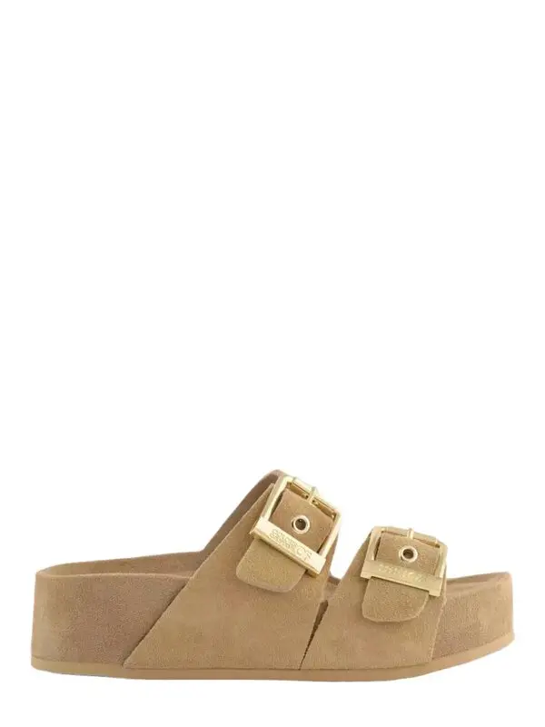 COLORS OF CALIFORNIA Dune Buckle-fastening Platform Sandals - Neutrals