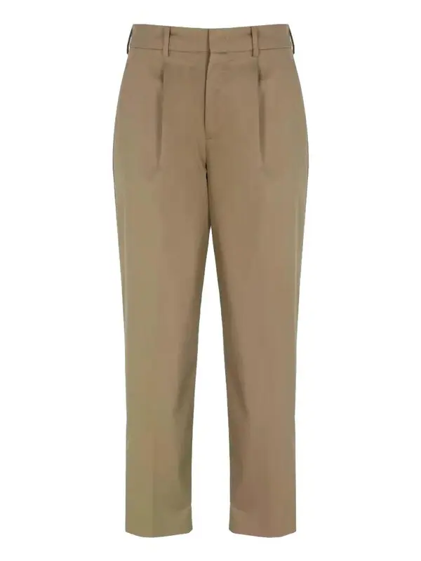 PT TORINO Pleated Detail Cropped Trousers - Neutrals