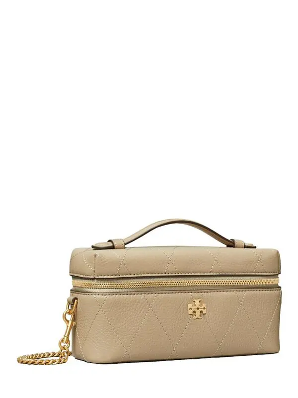Tory Burch Charlie Quilted Vanity Case - Soft Cement