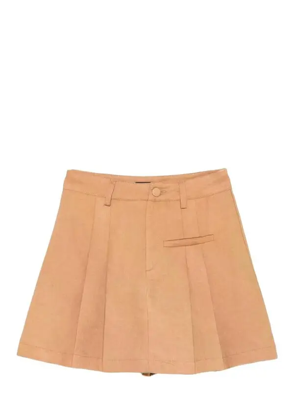 ACTUALEE Pleated Detail Skirt - Neutrals