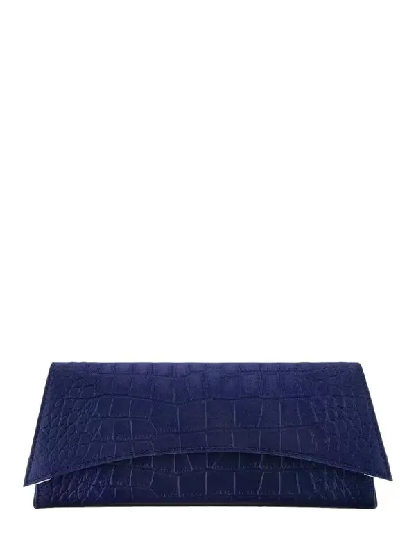 Tyler Ellis Veronica Stamped-satin Clutch Bag - Blue