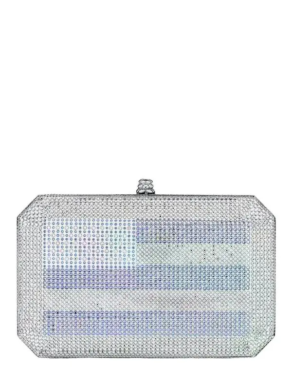 Tyler Ellis Medium Perry Crystal-embellished Clutch Bag - Silver
