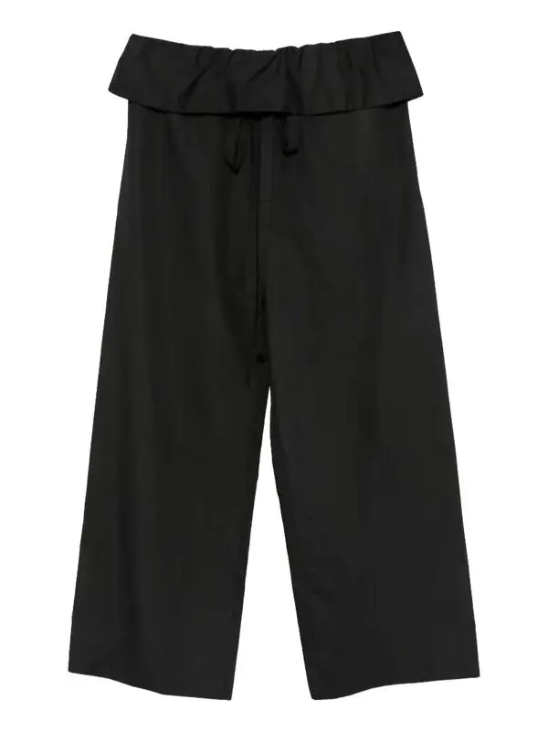 Enza Costa Peplum Drawstring Trousers - Black