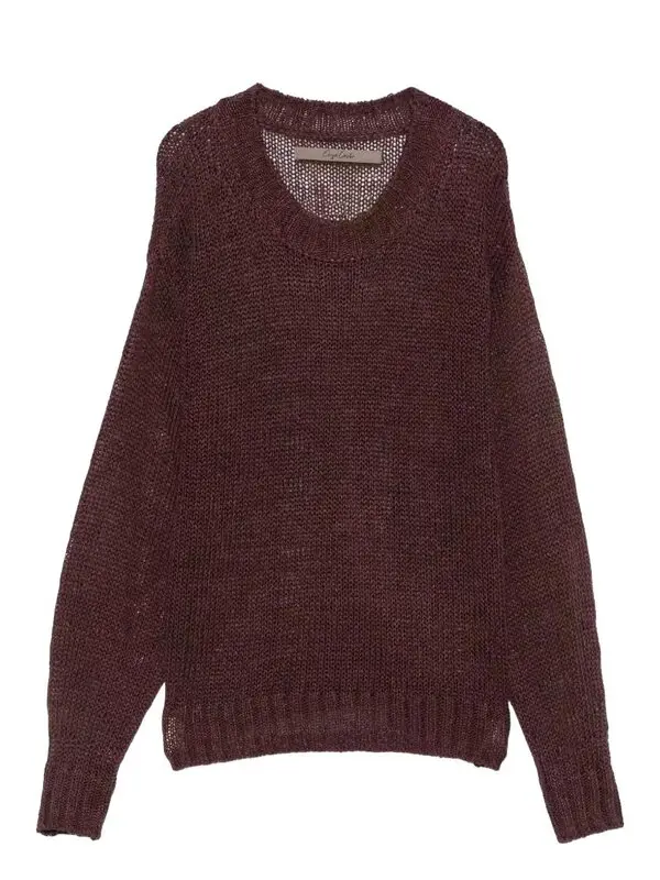 Enza Costa Linen Open-knit Sweater - Red