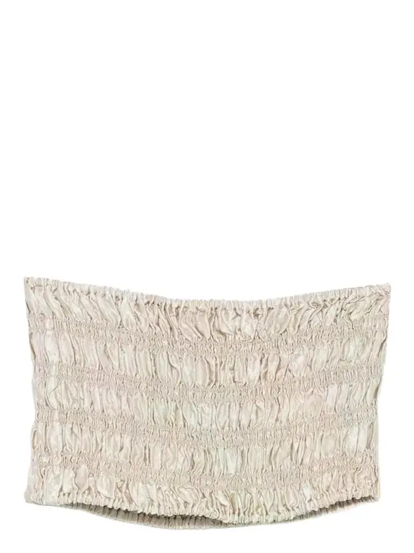 Enza Costa Textured Satin Smock Top - Neutrals