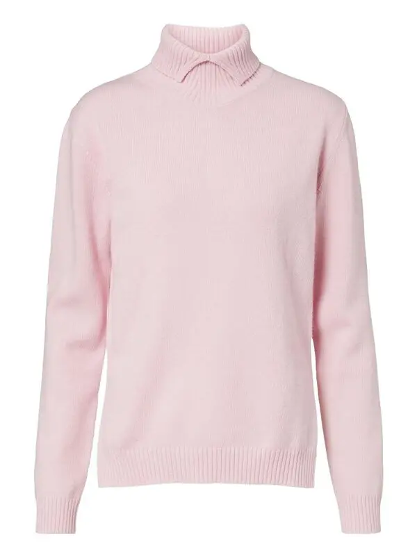 JIL SANDER Wool Turtleneck Sweater - Pink