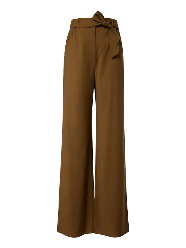 Max Mara Wool Wide-leg Pants - Green