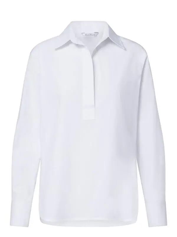 Max Mara Cotton-blend Poplin Shirt - White