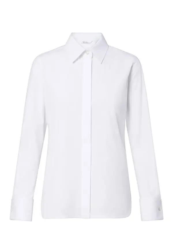 Max Mara Cotton-blend Poplin Shirt - White