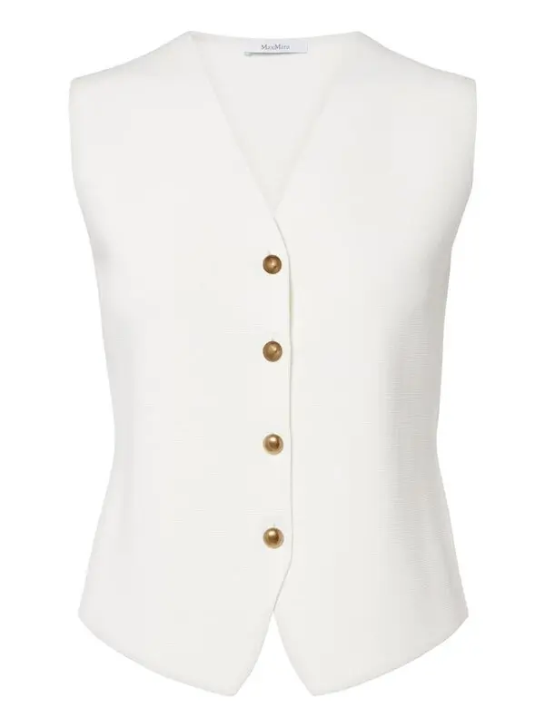 Max Mara Knitted Crêpe Vest - White