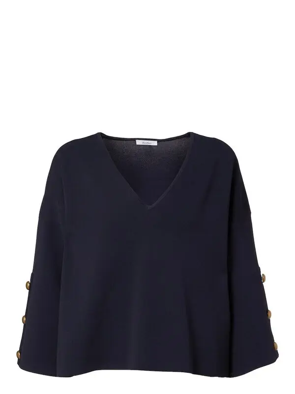 Max Mara Embellished V-neck Top - Blue