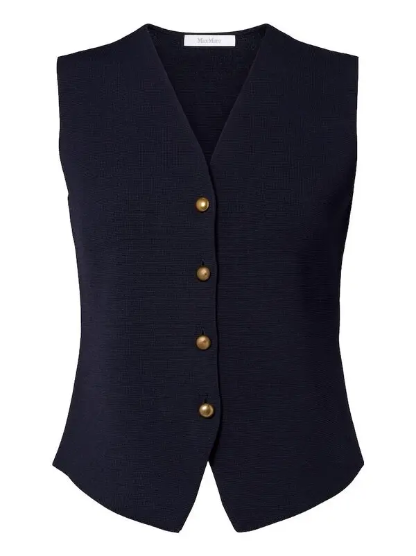Max Mara Crêpe Vest - Blue