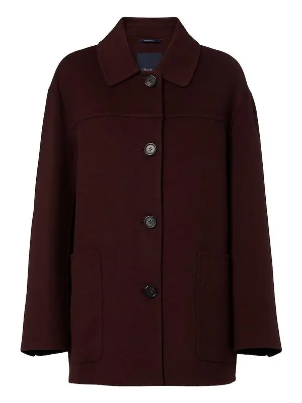 Max Mara Virgin Wool Coat - Burgundy