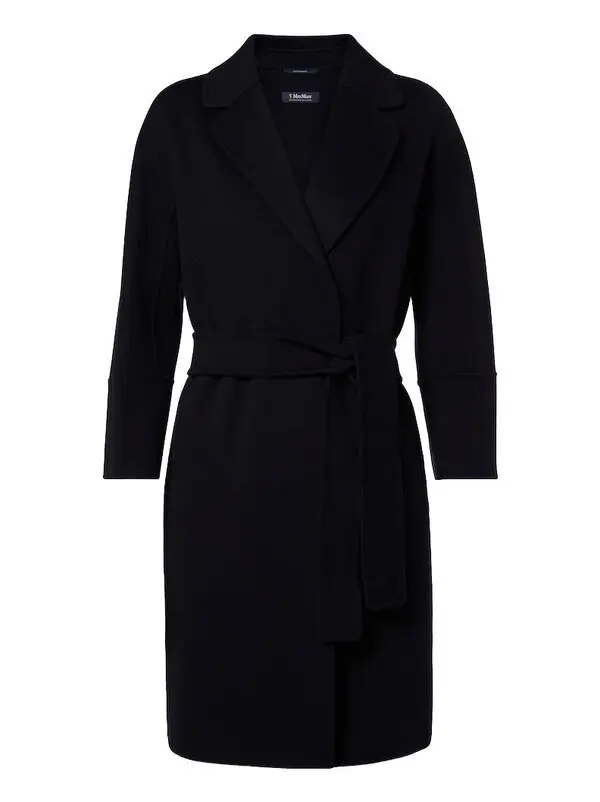 Max Mara Wool Wrap Coat - Blue