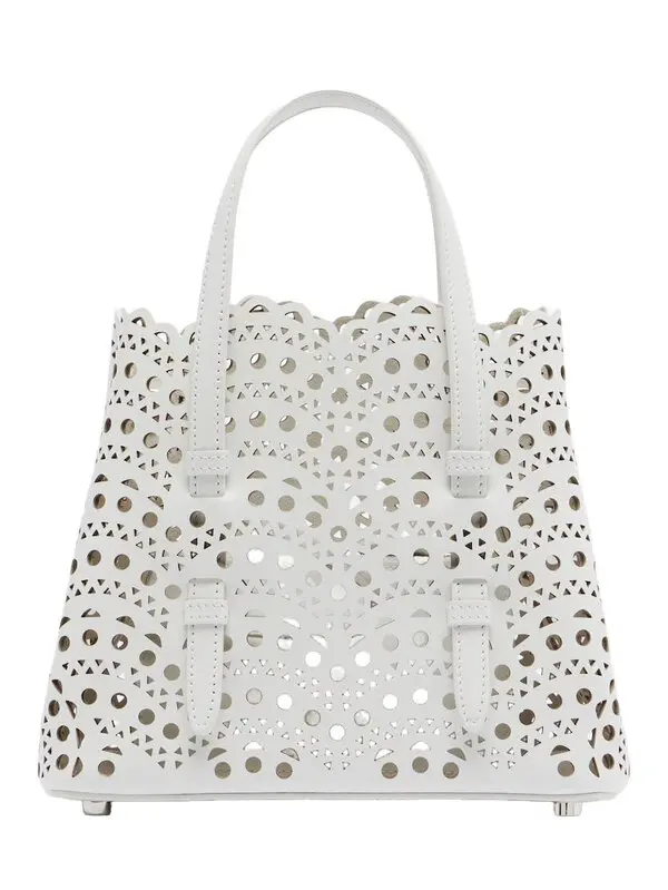 Alaïa Mina 20 Vienne Leather Tote Bag - White