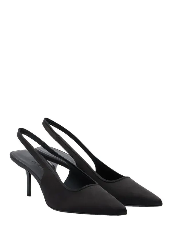 Max Mara Satin Slingback Pumps - Black