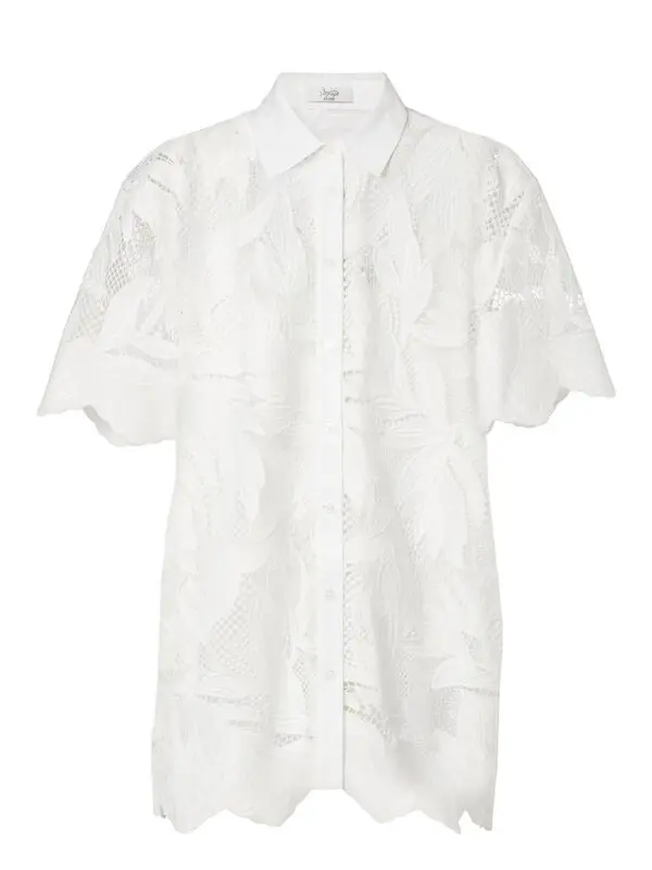 Erdem Embroidered Mesh Shirt - White