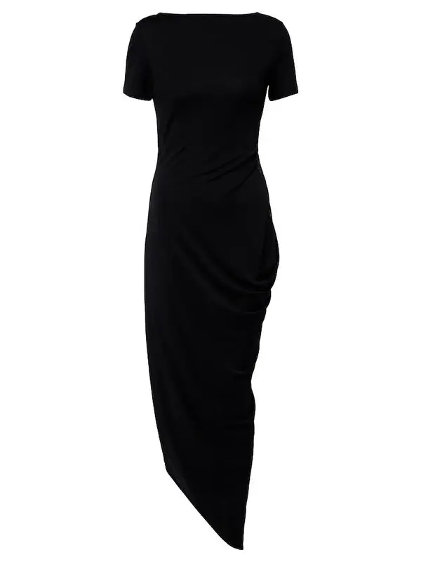 Jacquemus Sole Cutout Jersey Midi Dress - Black