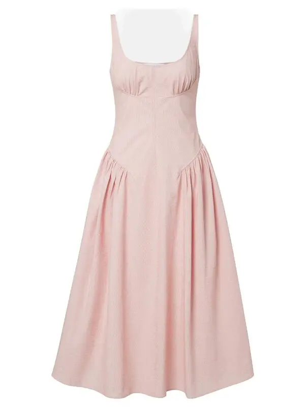 Proenza Schouler Solira Seersucker Midi Dress - Pink