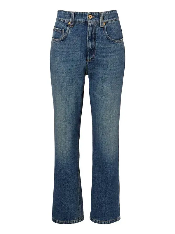 Brunello Cucinelli Cropped Straight Jeans - Blue