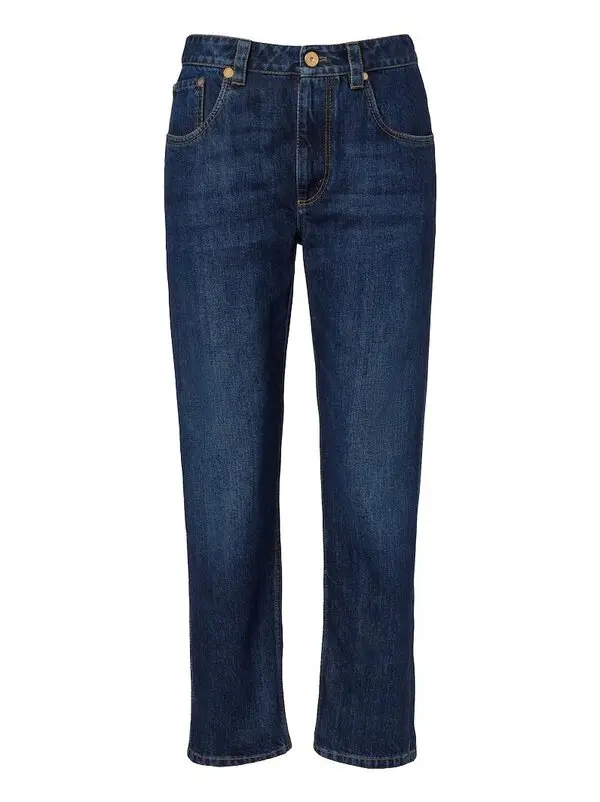 Brunello Cucinelli Cropped Straight Jeans - Blue
