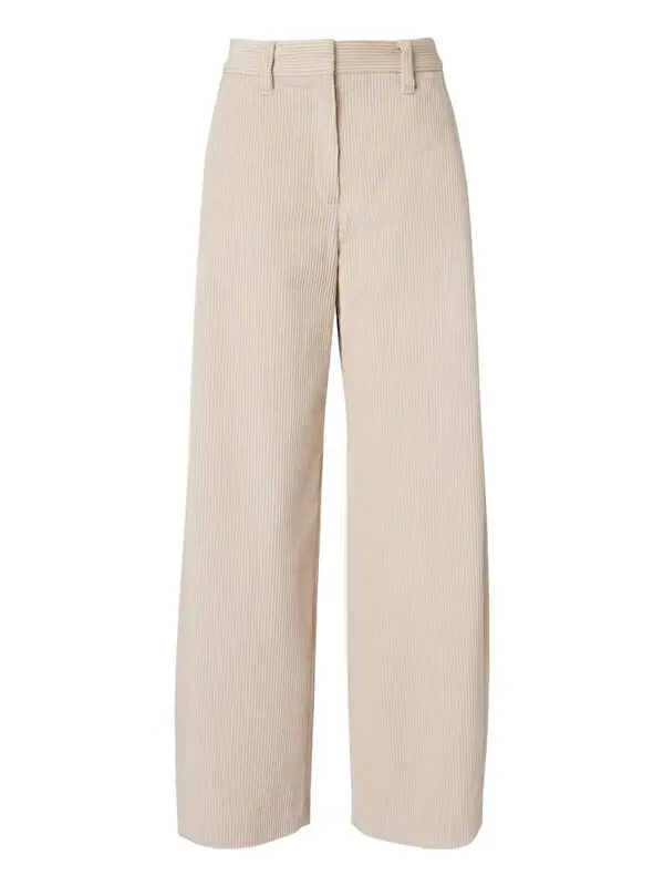 Brunello Cucinelli Cotton Corduroy Wide-leg Pants - White