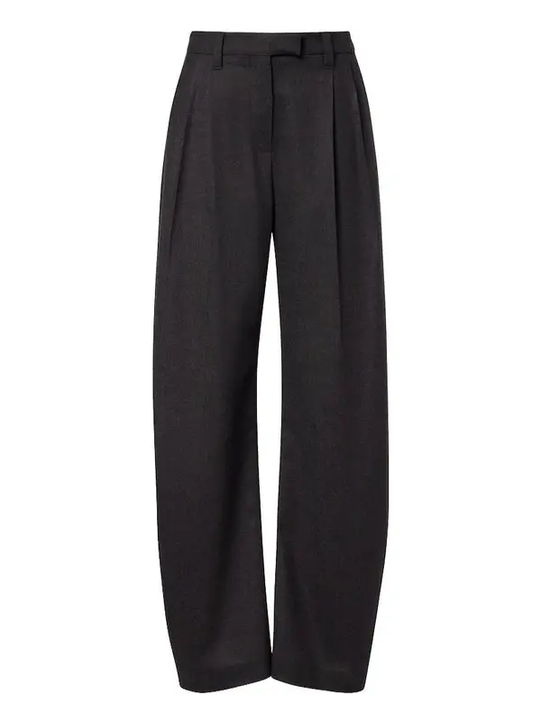 Brunello Cucinelli Virgin Wool Wide-leg Trousers - Grey