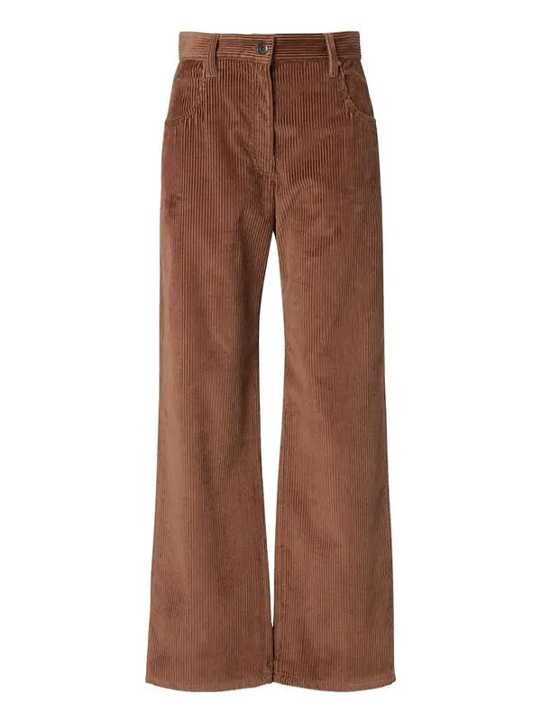 Brunello Cucinelli Cotton Corduroy Wide-leg Pants - Brown