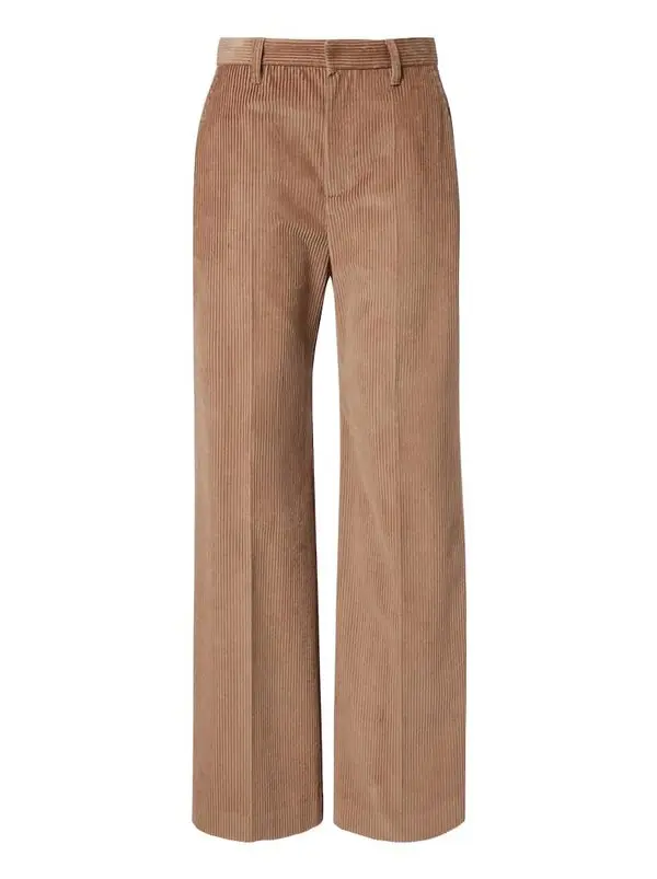 Brunello Cucinelli Monili Cotton Corduroy Wide-leg Pants - Beige