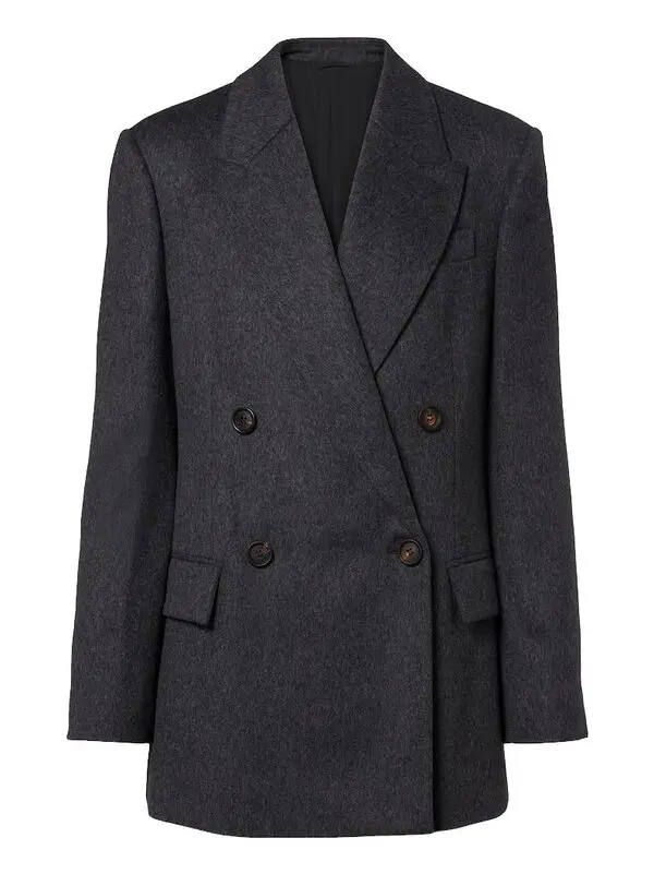 Brunello Cucinelli Double-breasted Wool Jacket - Grey