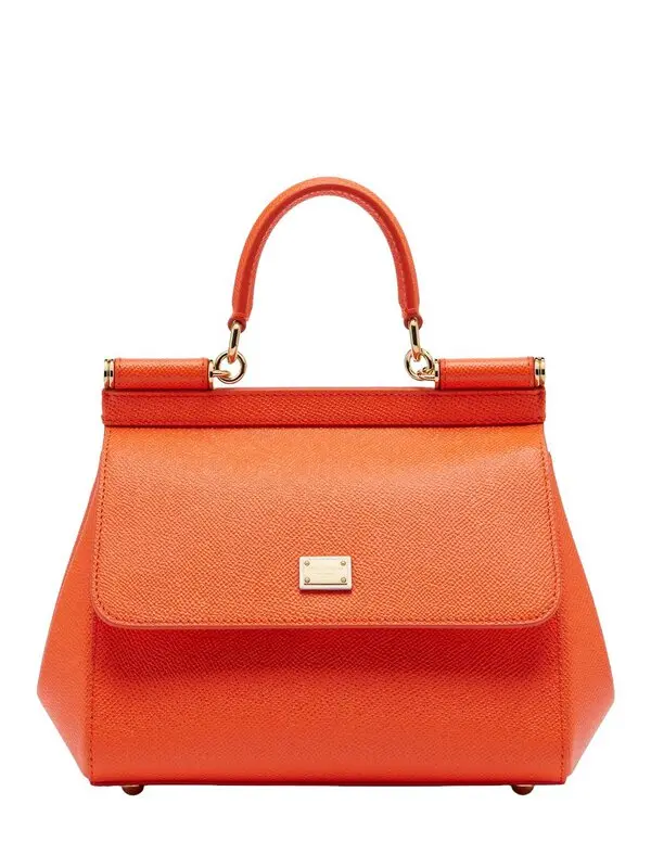 Dolce & Gabbana Sicily Small Leather Top-handle Bag - Orange
