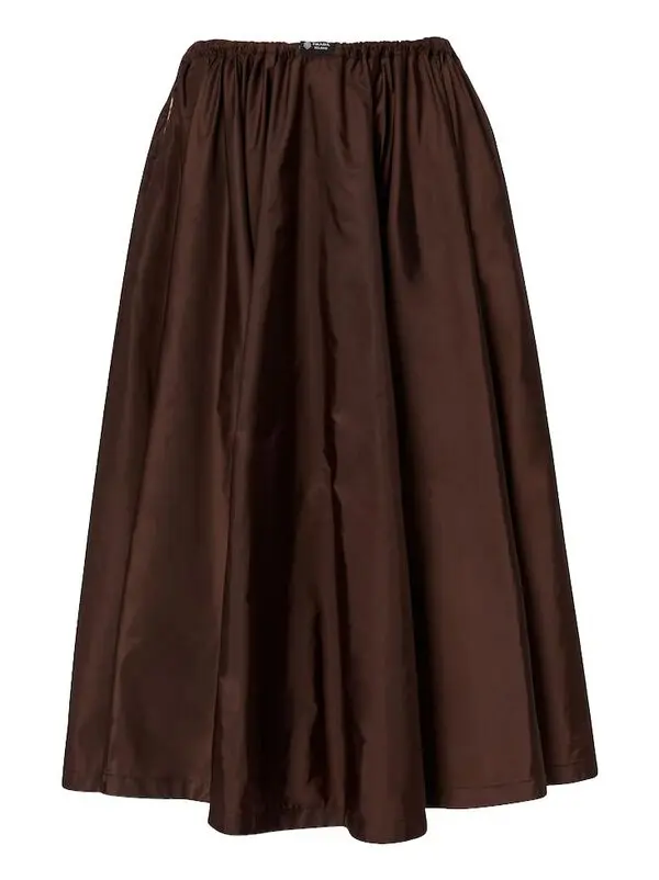 Prada Re-nylon Pleated Midi Skirt - Brown